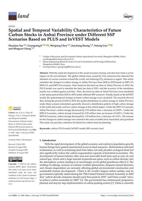Pdf Spatial And Temporal Variability Characteristics Of Future Carbon