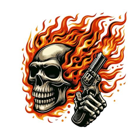 Skull On Fire Tattoo Images Free Download On Freepik