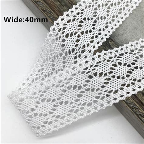 Лента хлопковая, кружевная, белая, для рукоделия, для шитья | AliExpress