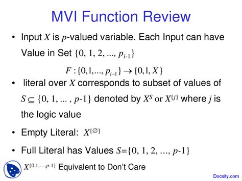 Mvi Function Review Design Automation Of Embedded Systems Lecture Slides Slides Computer