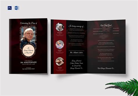 Bi Fold Funeral Program Template Wordmilitary Funeral Program Template