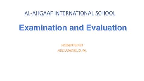 Examination And Evaluation Ppt Presentationpptx
