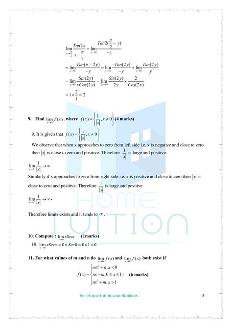 Important Questions For Class 11 Maths Chapter 13 Limits And Derivatives