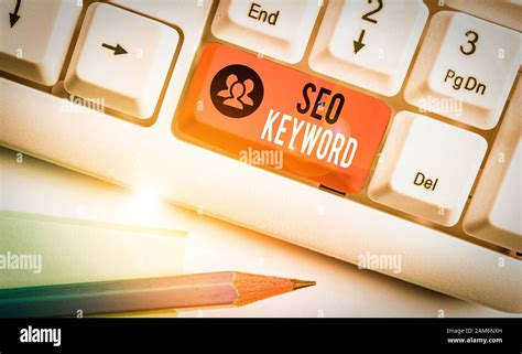 Word Writing Text Seo Keyword Business Photo Showcasing Phrases In Your Web Content That Help