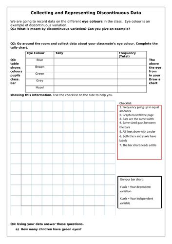 Continuous And Discontinuous Variation Teaching Resources