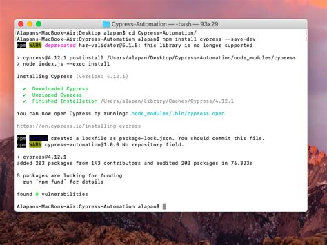 how to install cypress via npm on mac and windows