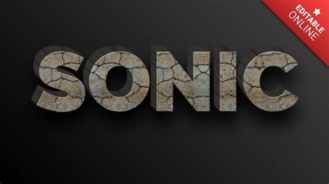 Sonic Stone Texture 3d Text Effect Generator