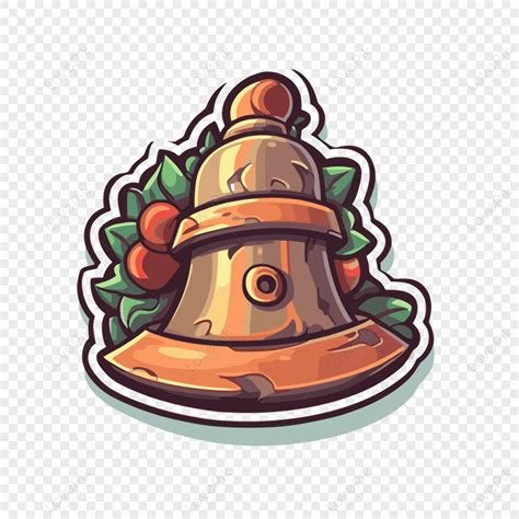 종과 나뭇가지가 있는 스티커 클립 아트 벡터상표 Png 일러스트 무료 다운로드 Lovepik