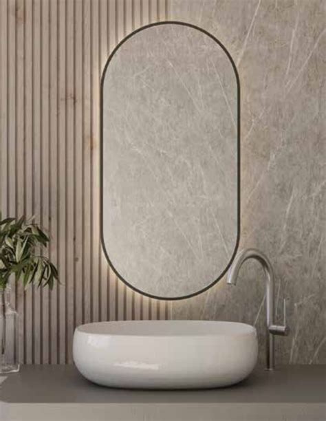 Espejo Ovalado Con Led Negro Oro Freddie De Bathdecor