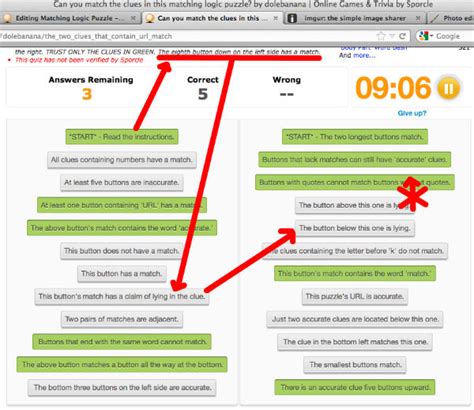 Mysterious Matching Logic Puzzle Solution Sporcle Blog