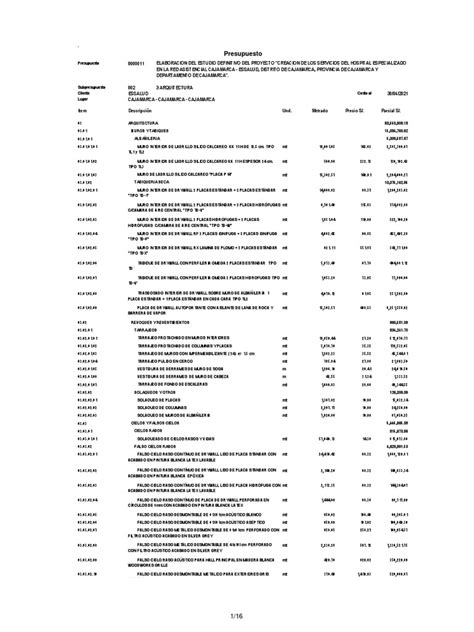 1 Presupuesto Arquitectura Pdf Diseño Arquitectonico Arquitectura