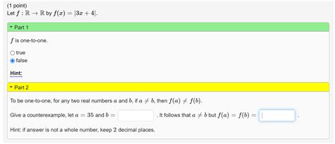 Solved 1 Point Let F R R By F X 3x 4 Part 1 F Chegg Com