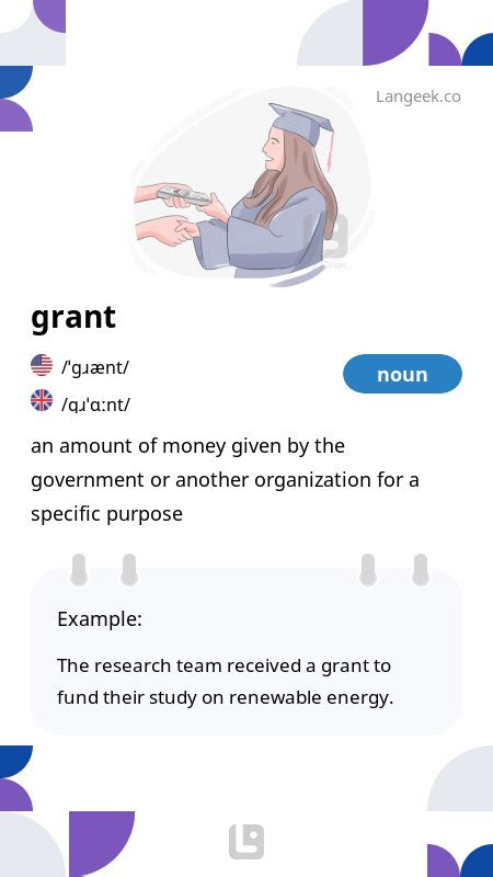 Definition And Meaning Of Grant Picture Dictionary