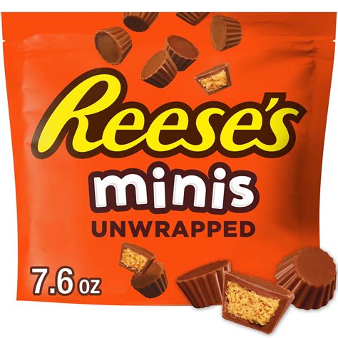 Reeses Minis Milk Chocolate Unwrapped Peanut Butter Cups Candy Bag