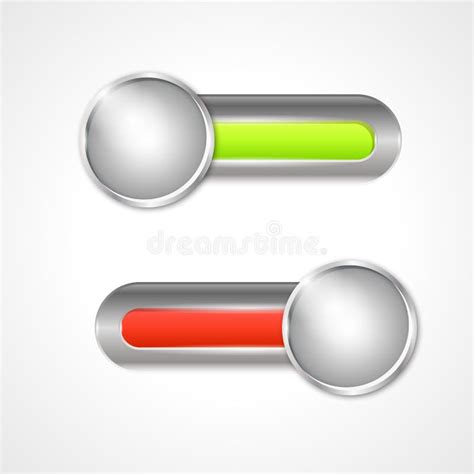 On And Off Slider Buttons Red And Green Switch Interface Buttons Stock Vector Illustration Of