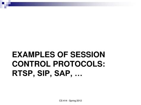 Ppt Cs 414 Multimedia Systems Design Lecture 21 Multimedia Session Protocols Powerpoint