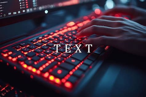 Closeup Of Hands Typing On A Red Backlit Keyboard In A Dark Room