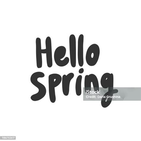 안녕하세요 봄 소셜 미디어 콘텐츠스티커 벡터 손으로 그린 일러스트 디자인입니다 3월에 대한 스톡 벡터 아트 및 기타 이미지 3월 4월 5월 Istock