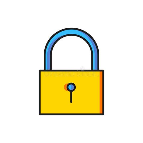 Color Lock Icon Isolated On White Background Padlock Sign Security Safety Protection