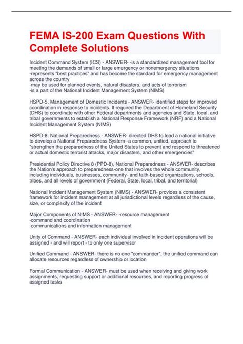 Fema Is 200 Exam Questions With Complete Solutions Fema Is 200 Stuvia Us
