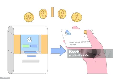 Atm 기계 송금 또는 인출 벡터 그림입니다 현금으로 자동 입출금기 사람들은 Atm에서 거래 또는 자금 이체를 수행합니다 뱅킹 기술 은행업무에 대한 스톡 벡터 아트 및 기타