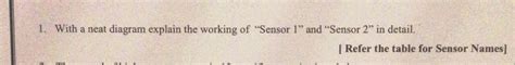 With A Neat Diagram Explain The Working Of Sensor Chegg