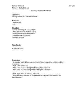 Lab Writing Effective Procedures By Carmen Drinkard TpT