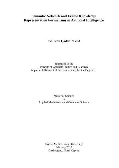pdf semantic network and frame knowledge representation