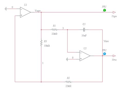 Op Amp Square And Triangular Wave Oscillator Multisim Live