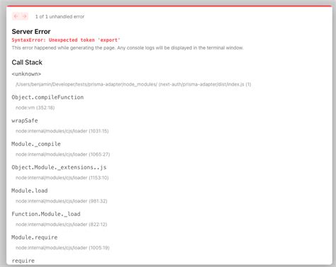 SyntaxError Unexpected Token Export Issue Nextauthjs Next Auth GitHub