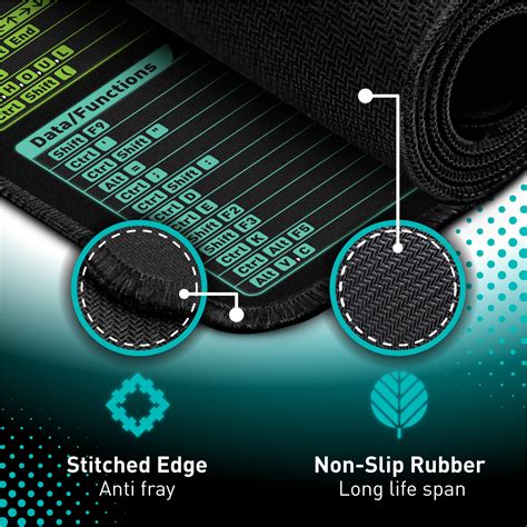 Excel Shortcut Keys Mouse Pad Extended Large Xl Cheat Sheet Gaming Mousepad Pc Office