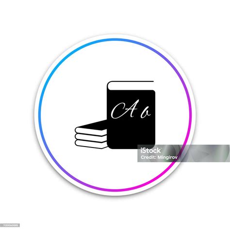Abc 책 아이콘 흰색 배경에 고립입니다 사전 책 기호입니다 알파벳 책 아이콘입니다 동그라미 흰색 버튼 벡터 일러스트 0명에 대한 스톡 벡터 아트 및 기타 이미지 Istock