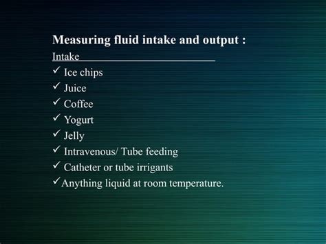 Intake And Output Chart Ppt