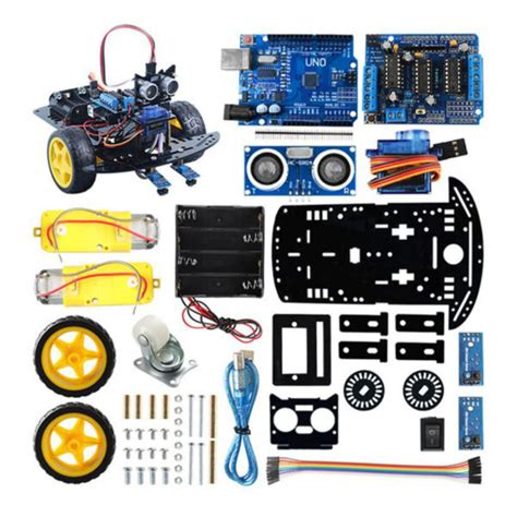 Arduino Intelligent Two Wheel Ultrasonic Obstacle Avoidance DIY Car