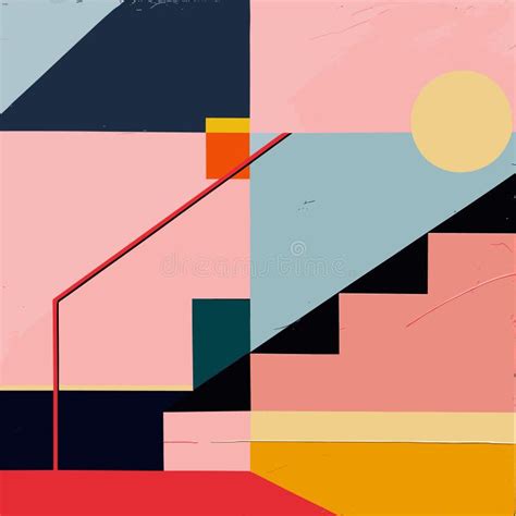 Abstract Geometric Shapes Composition Modern Art Colorful Rectangles