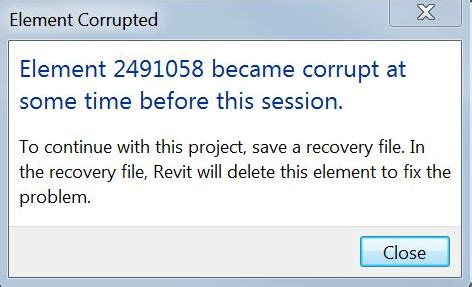 Revit Element Corrupted IMAGINiT Technologies Support Blog