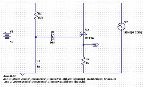 Power Electronics Help Me To Simulate This Diac Triac Circuit Electrical Engineering Stack