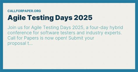 Agiletd 2025 Agile Testing Days 2025