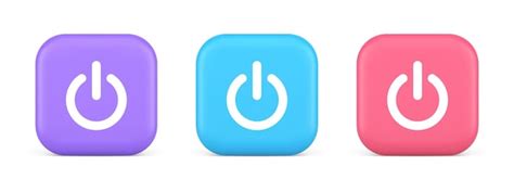 Premium Vector Shutdown Turn On Off Button Energy Switch Power Start Stop Web App Design 3d