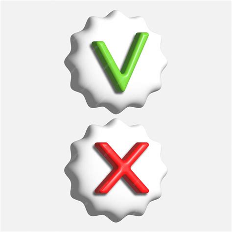 Premium Vector Cross And Check Mark Symbol Set Yes Or No Check Mark