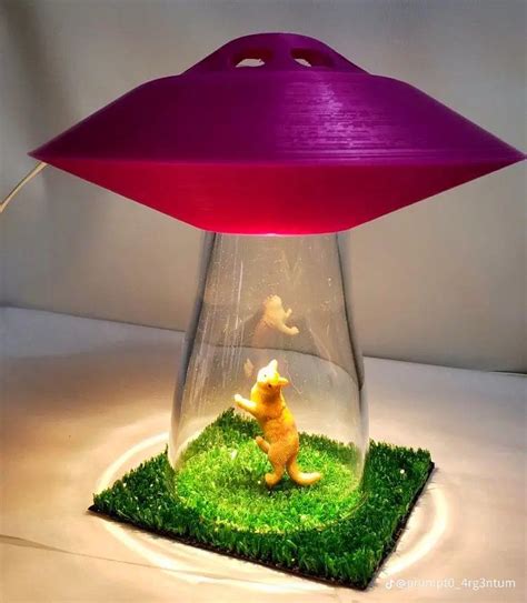 Silver Ufo Alien Abduction Desk Lamp Sci Fi Spaceship Outerspace Space Bedroom Night Light Home