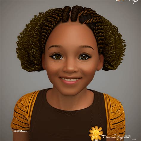 Beautiful African American Tween 8k Light Warm Color Palette · Creative Fabrica
