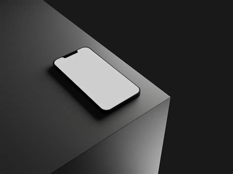 Premium Photo A Iphone Empty White Screen Mockup 3d Render