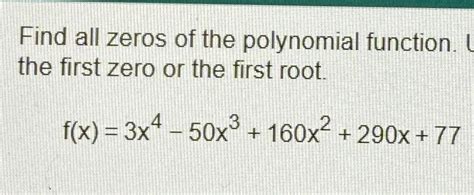 find all zeros of the polynomial function