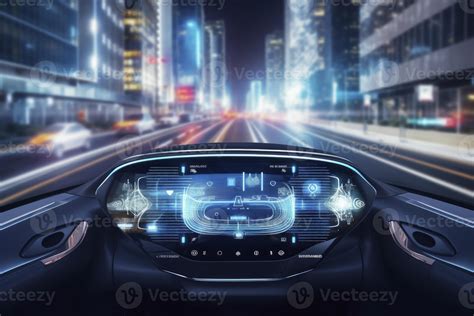 Ai Generated Modern Smart Car Technology Intelligent System Using Heads Up Display Hud