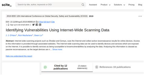 Identifying Vulnerabilities Using Internet Wide Scanning Data