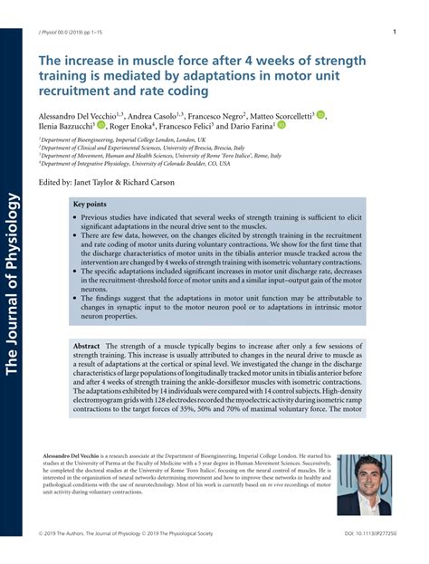 PDF The Increase In Muscle Force After Weeks Of Strength Training Is Mediated By Adaptations