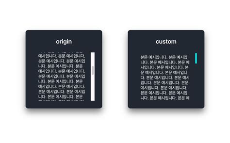 스크롤바 scrollbar 커스텀 및 기능 유지하면서 숨기기