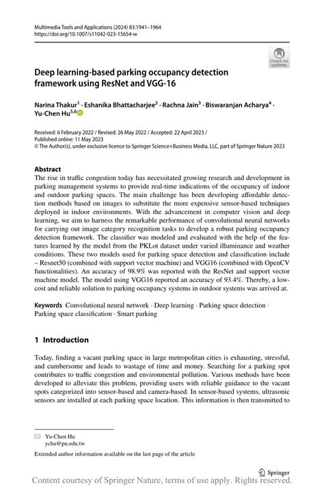 deep learning based parking occupancy detection framework using resnet