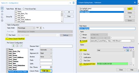 solved table column heading rule based highlighting alteryx community